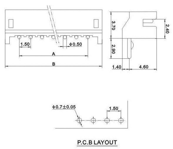 Разъемы кабель-плата, Шаг 1,5 мм, A1501, ZH, ZHR, ZR, TF :: ДАРТ Электроникс