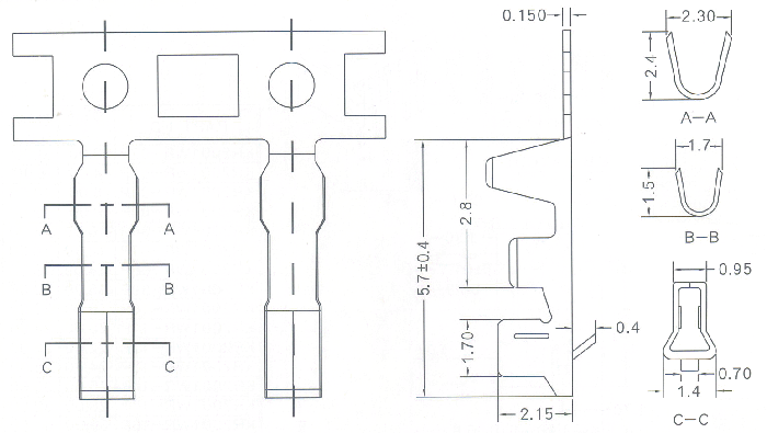 Серия A2001(PH) - однорядные розетка на кабель и 3 вида вилок на плату : Шаг 2,0 мм : Разъемы ...